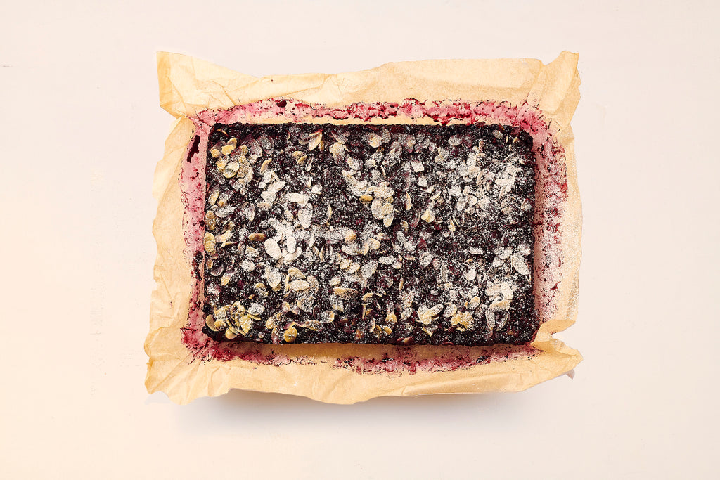 Blackcurrant Frangipane Traybake Cake- Exploding Bakery